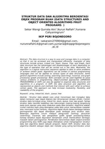 artikel struktur data dan algoritma beroientasi objek program buah data structures and object
