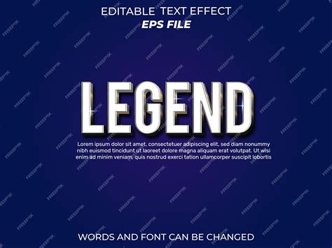 Premium Vector Legend Text Effect Font Editable Typography 3d Text