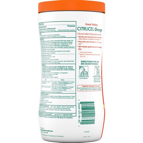 Citrucel Orange Flavor Fiber Therapy 30 Oz 30 Oz Shipt