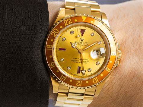 Rolex Gmt Master Ii Ref 16718 18k Yellow Gold Sultan Dial Bj 1991