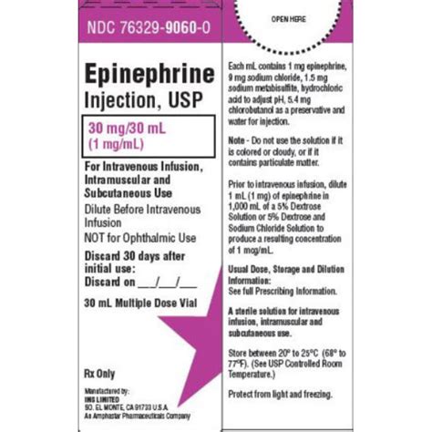 Epinephrine Injection 1 1000 Sterile Multi Dose Vial 50 50 Off