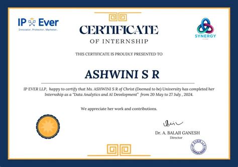 Ashwini S R On Linkedin Internship Dataanalytics Ai Datascience Career Grateful Learning