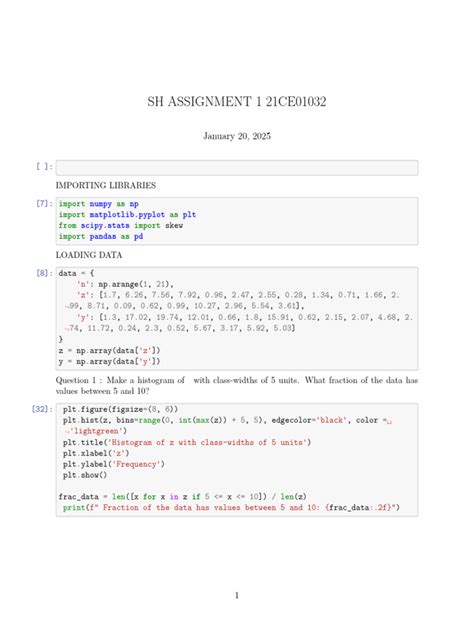 Sh Assignment 1 21ce01032 Pdf Statistical Theory Statistical Analysis
