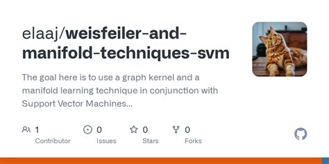 Github Elaajweisfeiler And Manifold Techniques Svm The Goal Here Is To Use A Graph Kernel