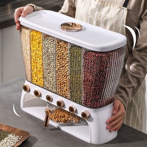 ᐉ Диспенсер для круп та сипучих продуктів з дозатором на 6 відділень до