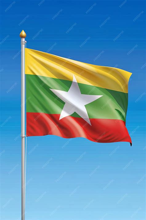 Editable Vector Illustration Of Myanmar Burma Country Flag Premium Ai