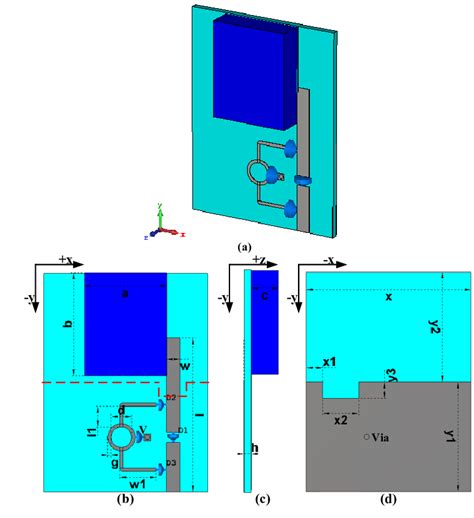 Geometry Of The Proposed Frequency Reconfigurable Rectangular Dra A