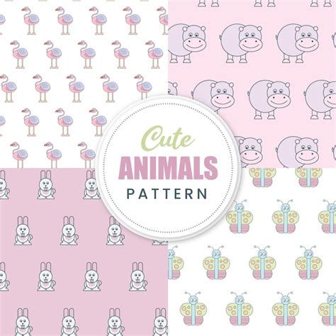 Premium Vector Cute Animal Patterns Cute Colorful Animal Seamless