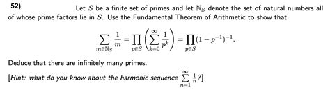 Solved Let S Be A Finite Set Of Primes And Let NS Denote Chegg