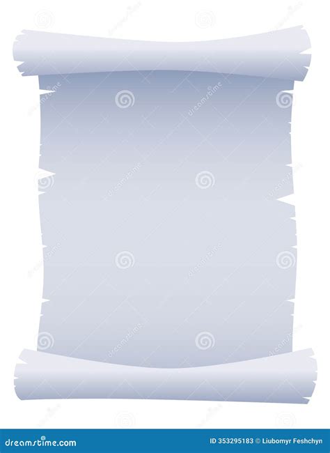 Antique Parchment Old Paper Scroll Isolated On White Vintage Scrolled Script With Copyspace