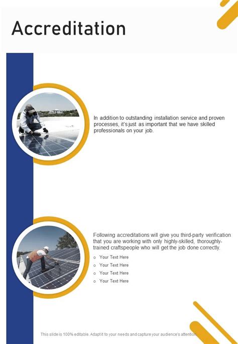 Accreditation Solar Panel Installation Proposal One Pager Sample