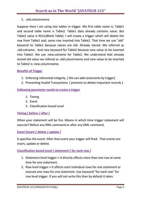 Triggers In Plsql Pdf
