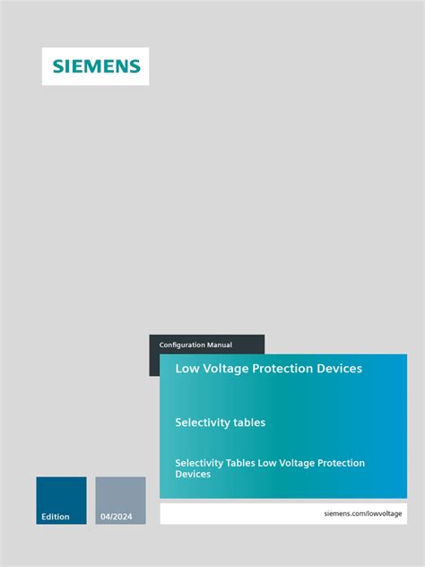 Selectivity Tables Low Voltage Protection Pdf Trademark Electrical Engineering