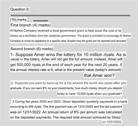 Solved Question 5 10 Marks First Branch 4