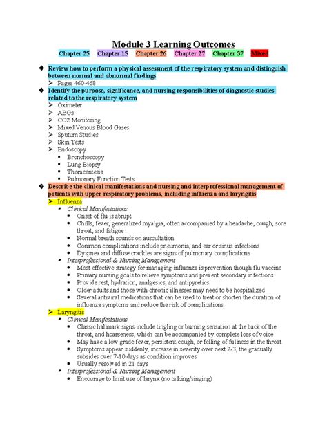 Module 3 Learning Outcomes Module 3 Learning Outcomes Chapter 25