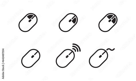 Computer Mouse Icons Set On White Background Computer Mouse Vector