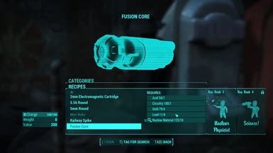 Fusion Core Crafting Extension At Fallout 4 Nexus Mods And Community
