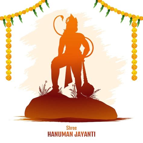 Традиционный плакат на Хануман Джаянти с красивым фоном Бесплатный вектор