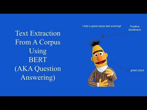 Free Video Text Extraction From A Corpus Using Bert Question Answering From Abhishek Thakur