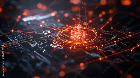 A 3d Visualization Of A Cyber Attack Risk Featuring A Digital Network Map With Highlighted