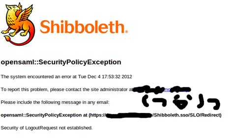 Shibboleth SPがSimpleSAMLphpの SingleLogout 要求で怒った場合