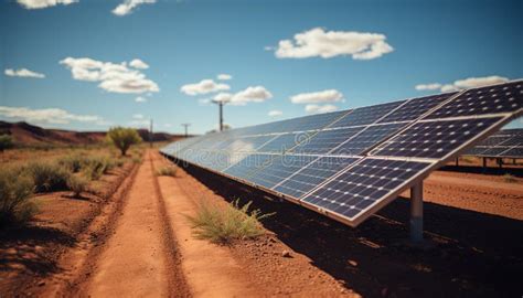 Solar Panels Generate Electricity Powering Industries With Sustainable Energy Generated By Ai