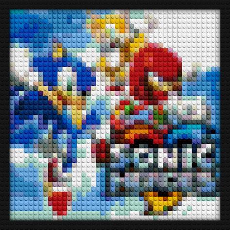 Sonic Heroes Interlocking Brick Mosaic