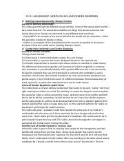 CH ASSIGNMENT Docx CH ASSIGNMENT VIDEOS ON SEX AND GENDER DISORDERS Defining Sexual