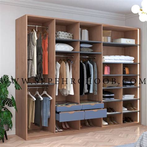 کمد درب شیشه ای مدرن کمد لباس با پروفیل آلومینیوم با درب شیشه ای