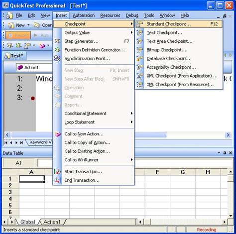 Quick Test Professional Tutorials Standard Checkpoint In Qtp 92