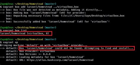 Vagrant Is Not Picking Up Laravel Homestead Box Stack Overflow