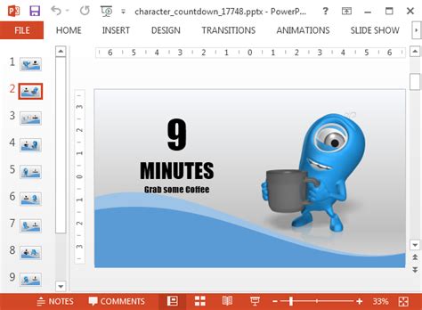 Countdown PowerPoint Template With Minutes Timer