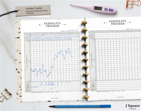 Printable Fertility Tracker Basal Body Temperature Chart Health