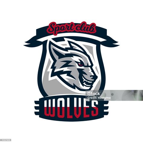 다채로운 상징 아이콘 스티커 적극적인 늑대 공격 미소으 르 렁 프레데터를 준비 벡터 일러스트 스포츠 스타일 T셔츠에 인쇄 개에 대한 스톡 벡터 아트 및 기타 이미지 Istock