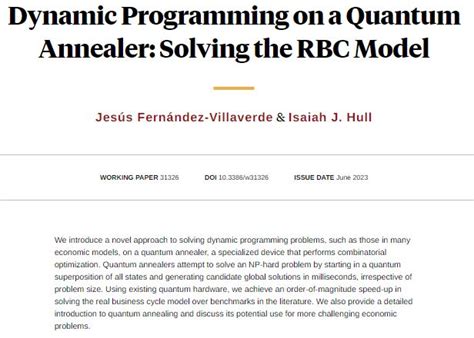 National Bureau Of Economic Research On Linkedin How To Solve Dynamic Programming Problems On