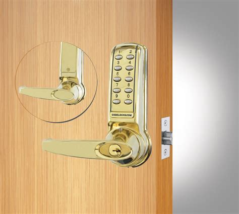 CODELOCKS CL Electronic Digital Lock Tubular Mortice Latch PVD P Brass