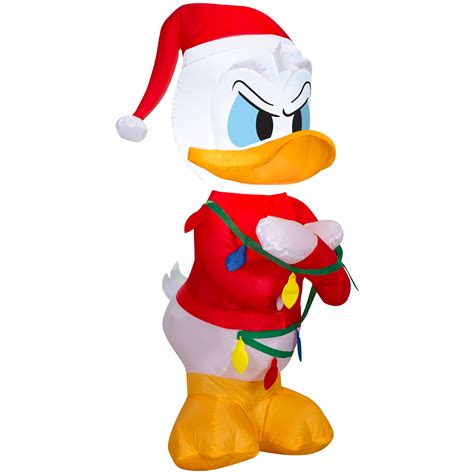Gemmy Christmas Airblown Inflatable Donald Duck In Sweater Wlights