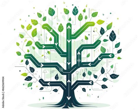 Decision Tree Flowchart Tree Branches With Arrow Design In Technology