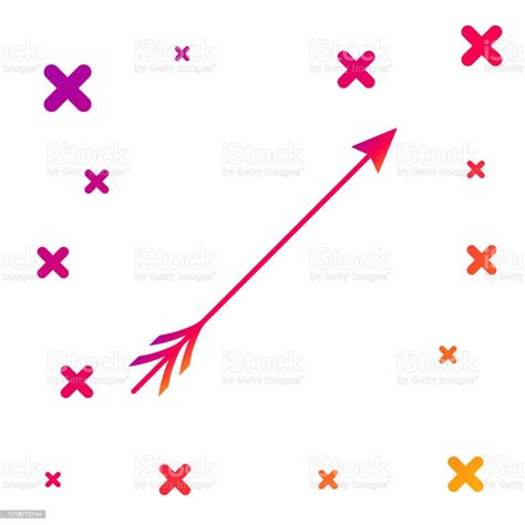 흰색 배경에 격리 된 힙스터 화살표 아이콘을 색칠합니다 그라데이션 임의 동적 모양입니다 벡터 일러스트레이션 0명에 대한 스톡 벡터 아트 및 기타 이미지 Istock