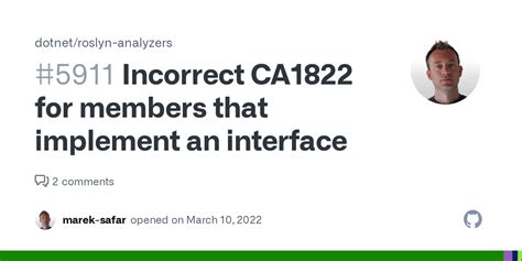 Incorrect Ca1822 For Members That Implement An Interface · Issue 5911 · Dotnet Roslyn Analyzers