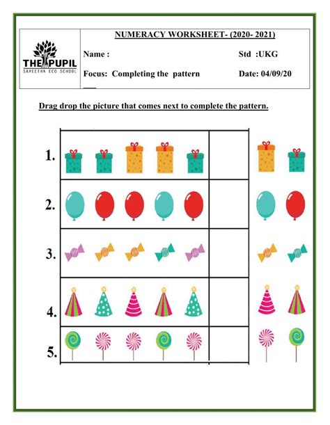 Finish The Pattern Worksheet Worksheets Library