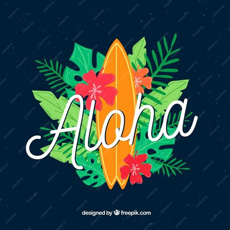 Free Vector Aloha Surfboard Background