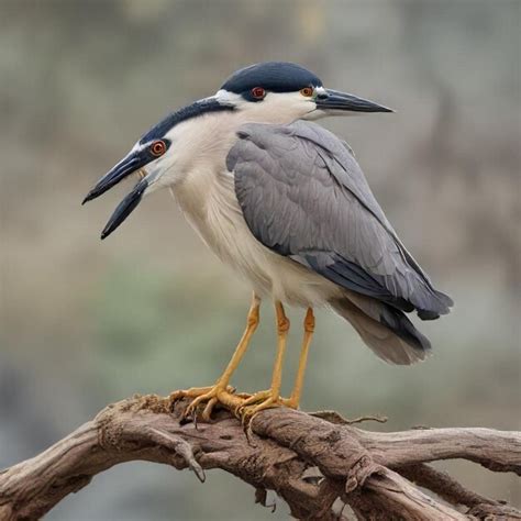 A Bird With A Yellow Beak And Orange Eyes Is Sitting On A Branch