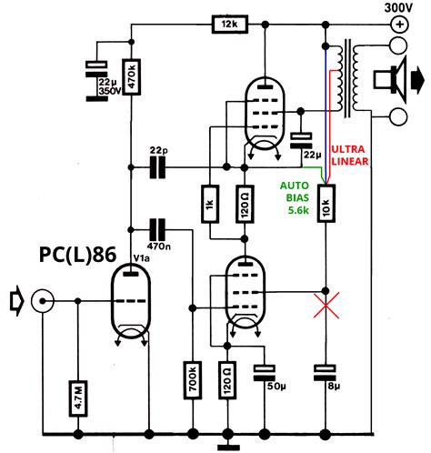 Audio Buizenversterkers De Eindtrap Srpp Of Push Pull Met Pcl86