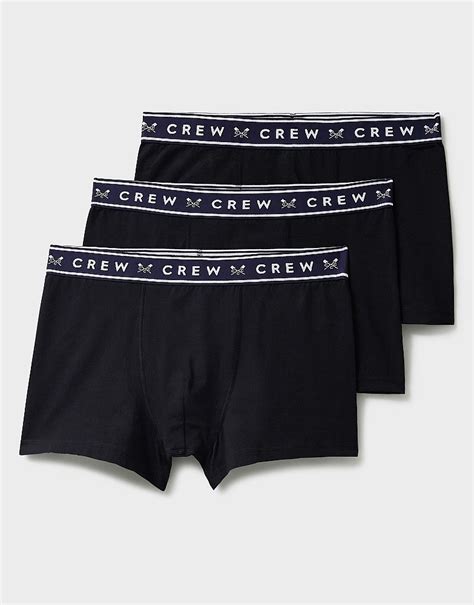 Mens 3 Pack Boxer Briefs In Black From Crew Clothing