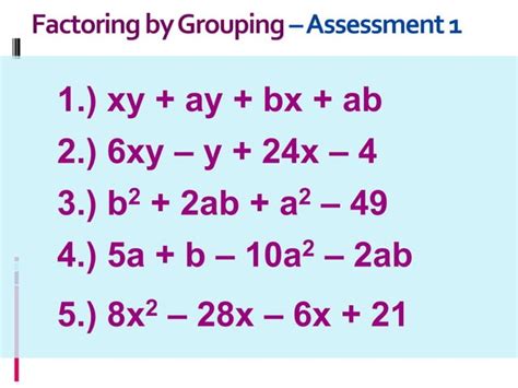 Factoring By Grouping Pptx Education