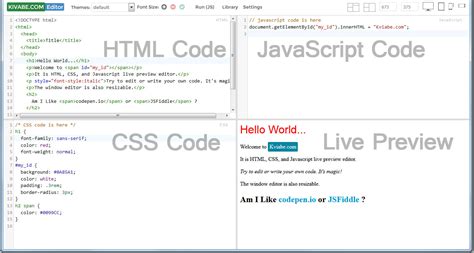 লাইভ কোড এডিটর Html Css Js Live Editor কিভাবেকম