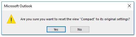 How To Restore Reset Folder View Settings In Outlook