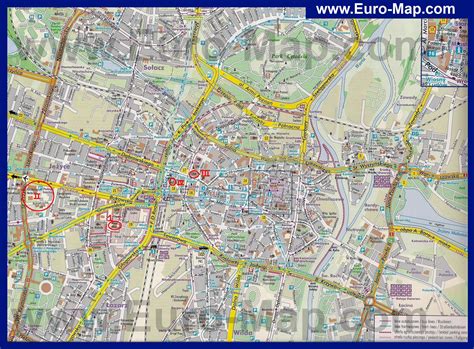 Карты Познани Карта города Познань Туристическая карта Познани с достопримечательностями и