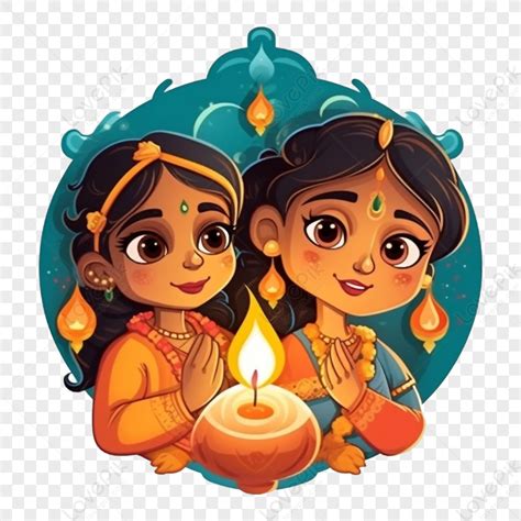 인도 디왈리 자매 패턴빛의 축제축하디파발리 Png 일러스트 무료 다운로드 Lovepik